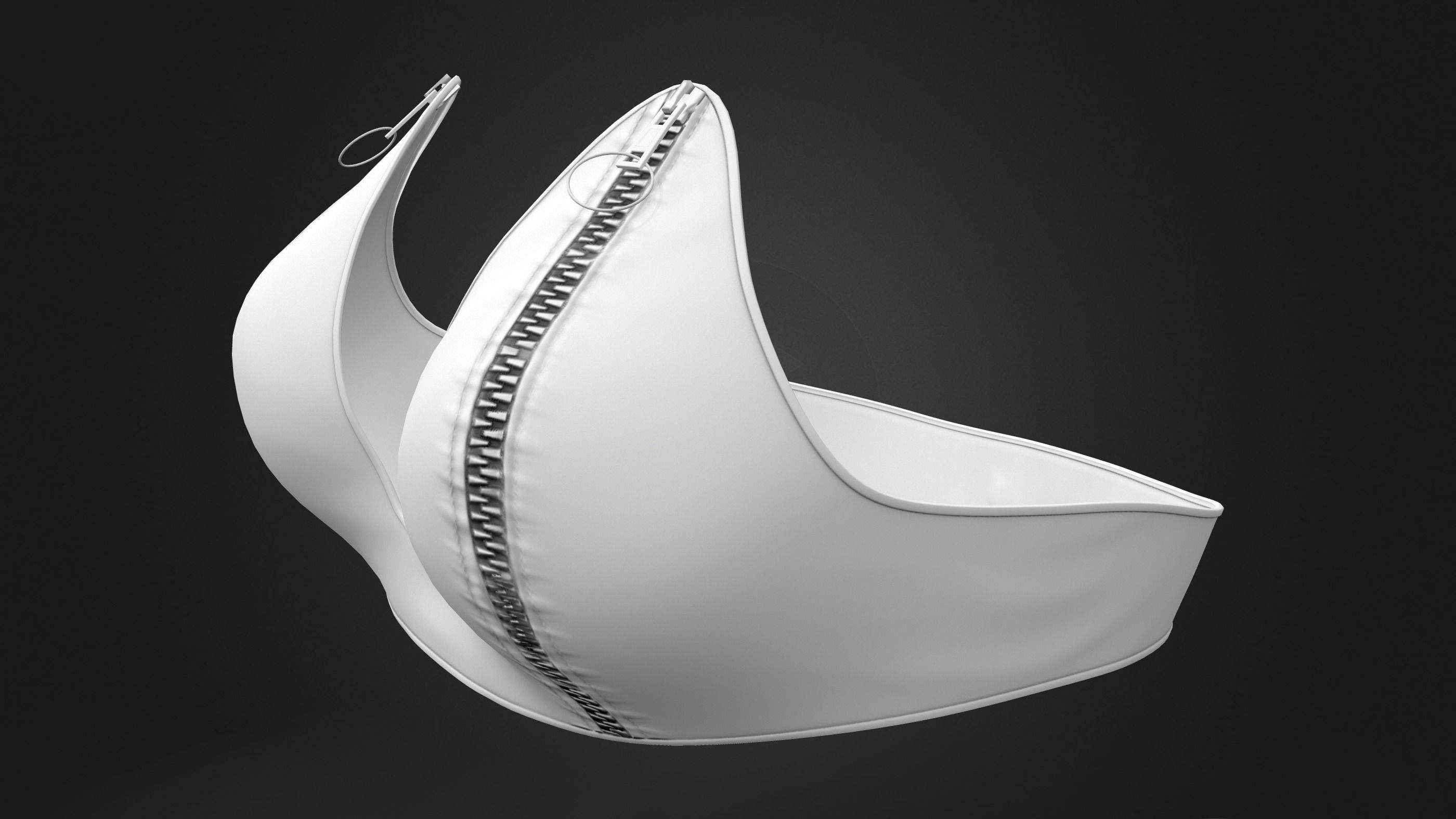 3D model Shiny Black Leather Bralet Top VR / AR / low-poly | CGTrader