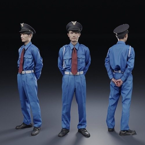 Posed 3D-Security guard 156ToshiN09 3D model | CGTrader