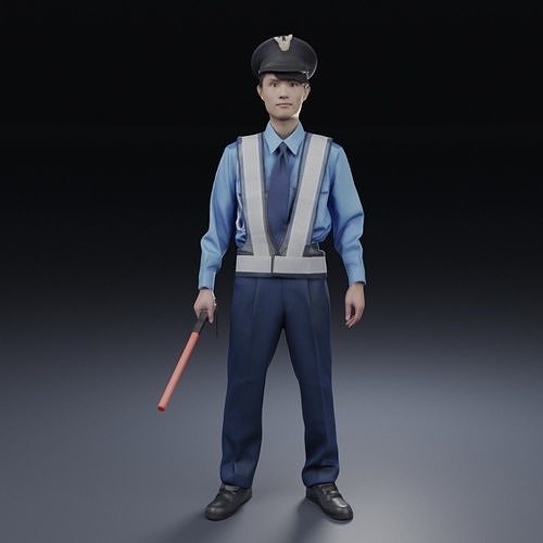 Posed 3D-Security guard 157ToshiN10 3D model | CGTrader