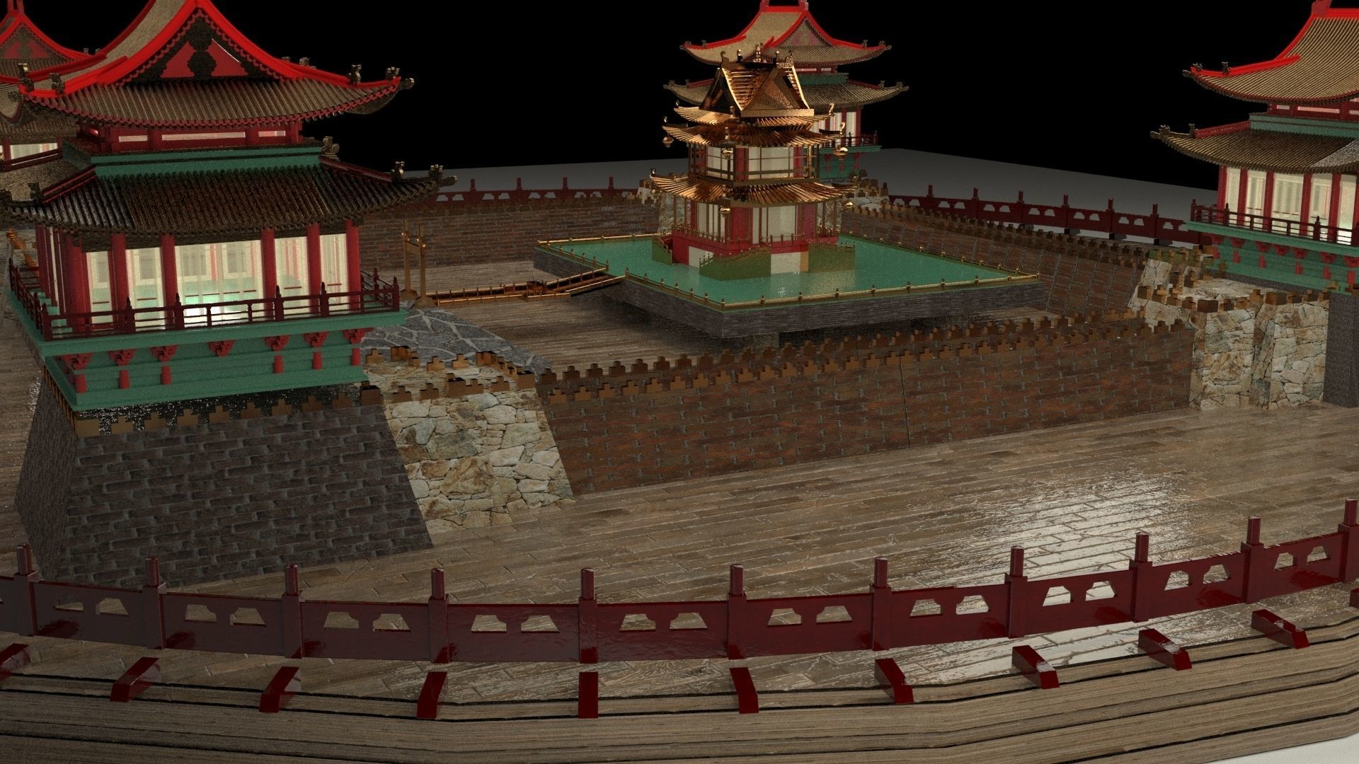 Chinese castle 3D model | CGTrader
