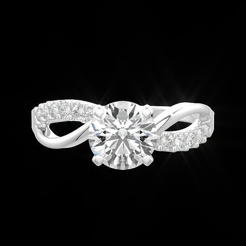 light weight diamond ring 3D model 3D printable | CGTrader