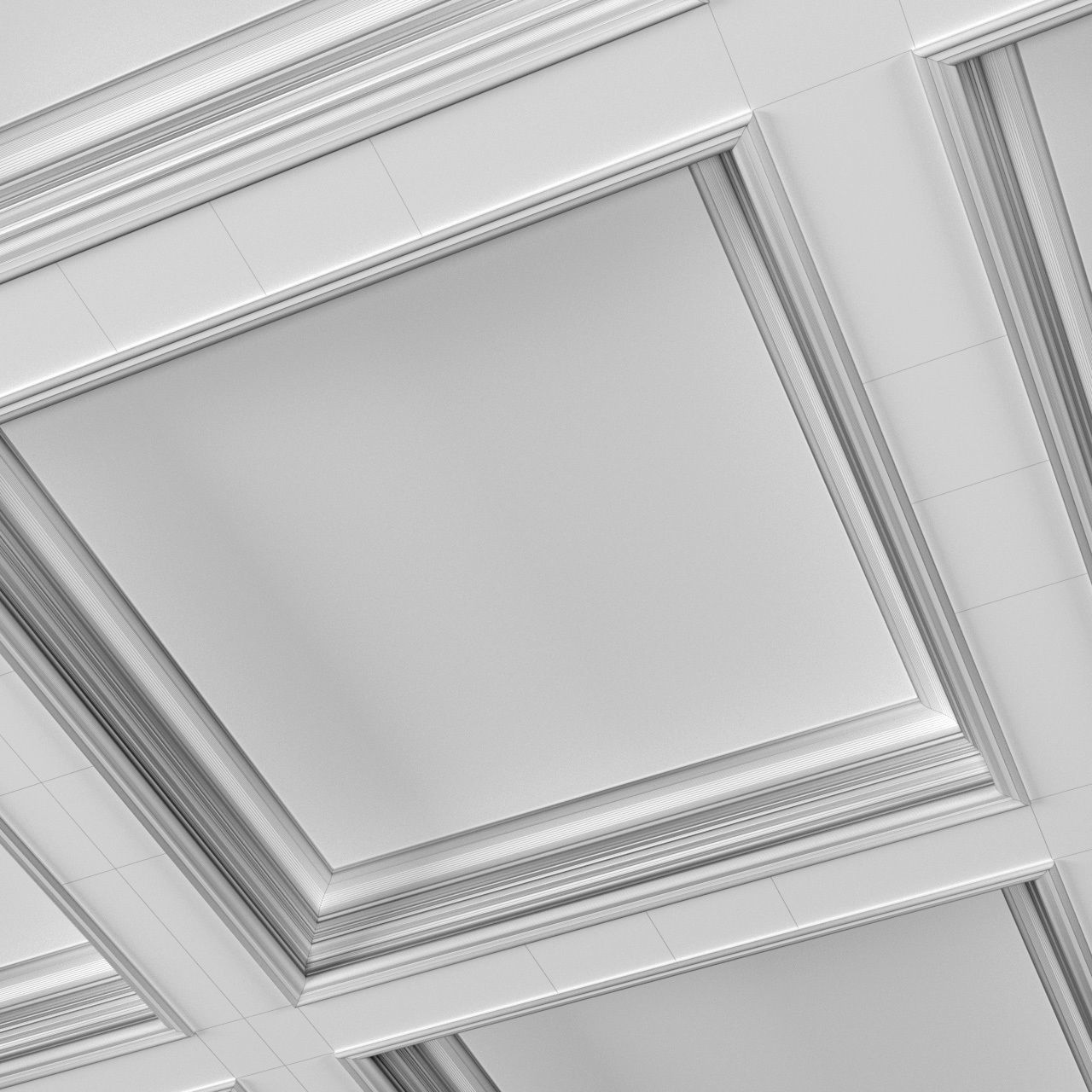 Modern coffered ceiling 3D model | CGTrader