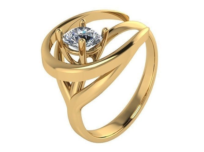 U Shape Diamond Ring 590 3D model 3D printable | CGTrader