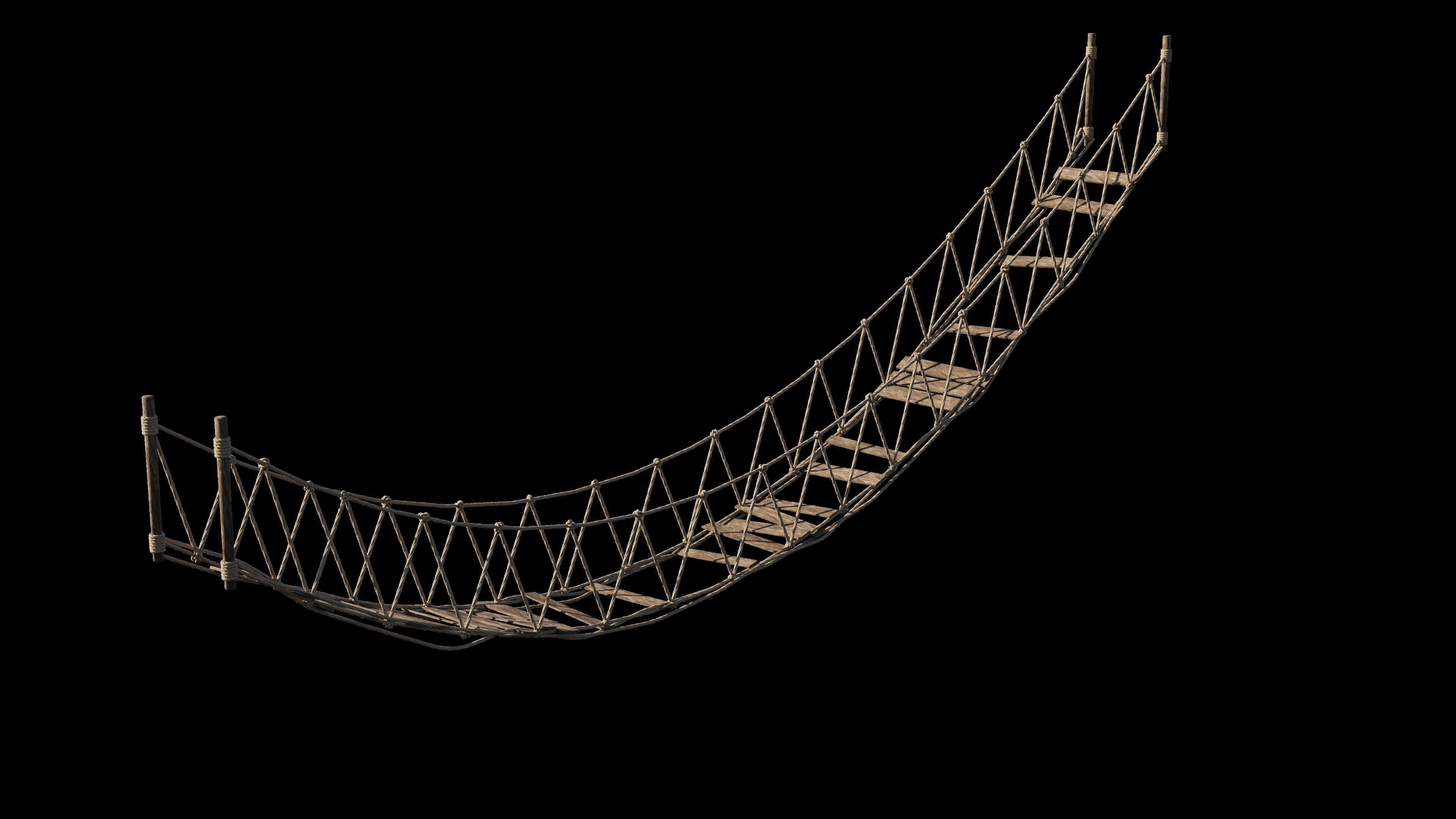 Procedural Rope Bridge - Blender Geo Nodes 3D model | CGTrader