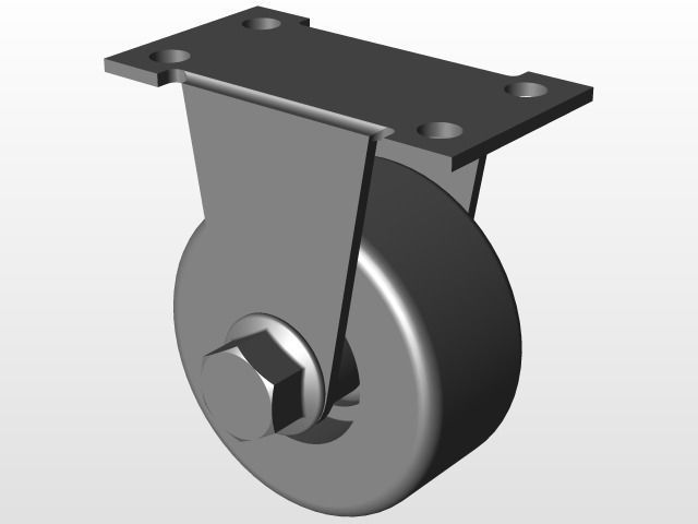 Fixed Caster Wheel free 3D model | CGTrader