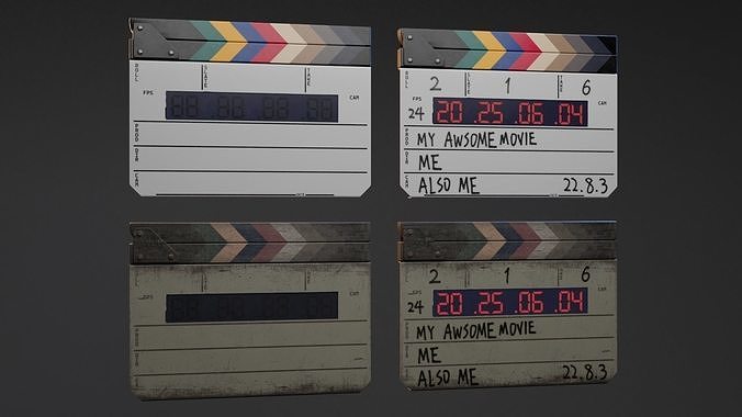 Clapperboard Film Slate With Timecode 3D model | CGTrader