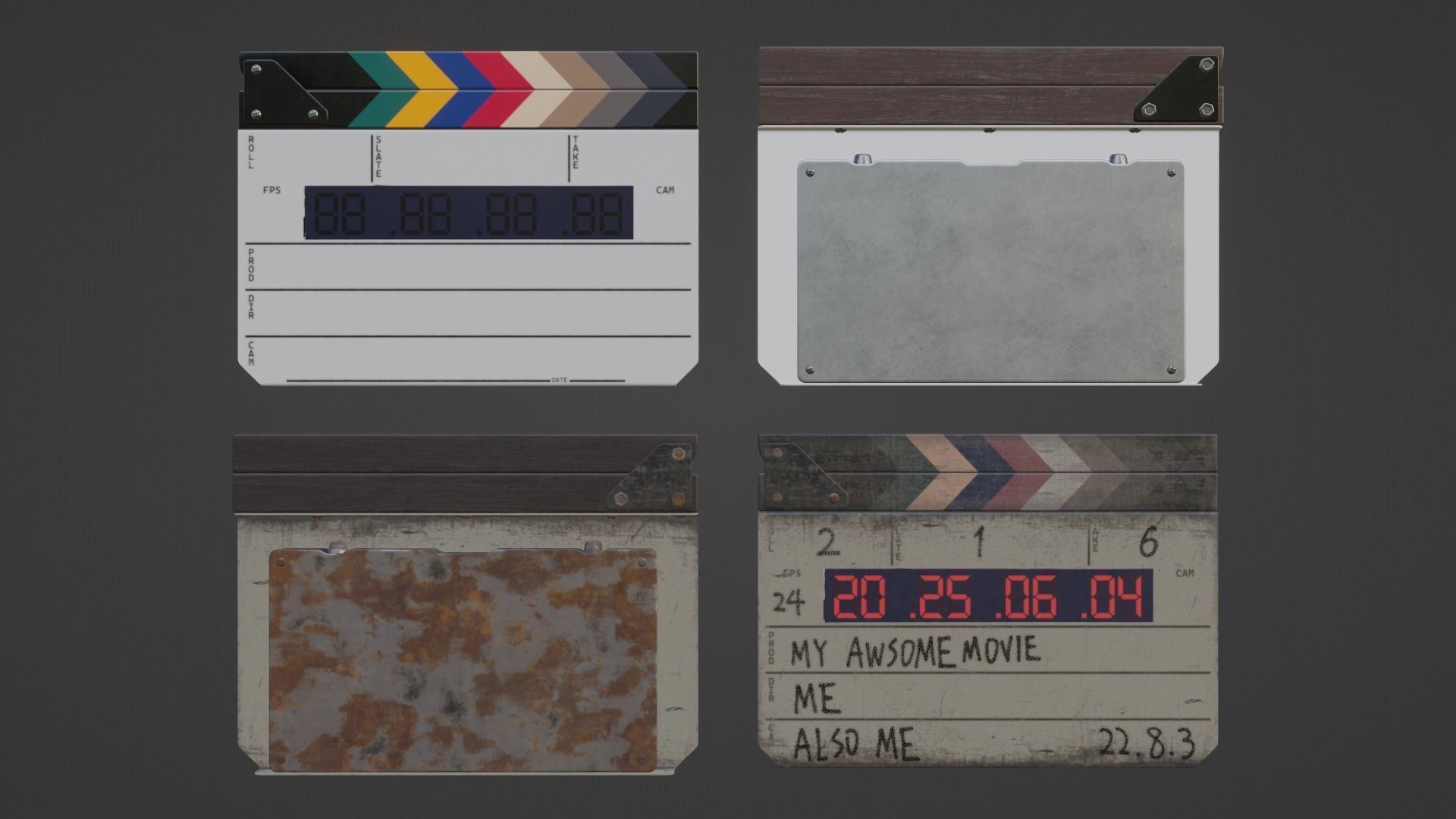Clapperboard Film Slate With Timecode 3D model | CGTrader