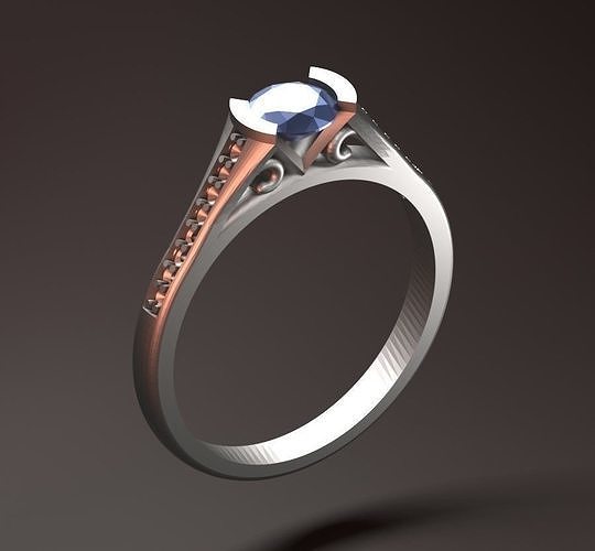 Solaitaire engagement ring with diamond modern unusual design 3D model 3D printable | CGTrader