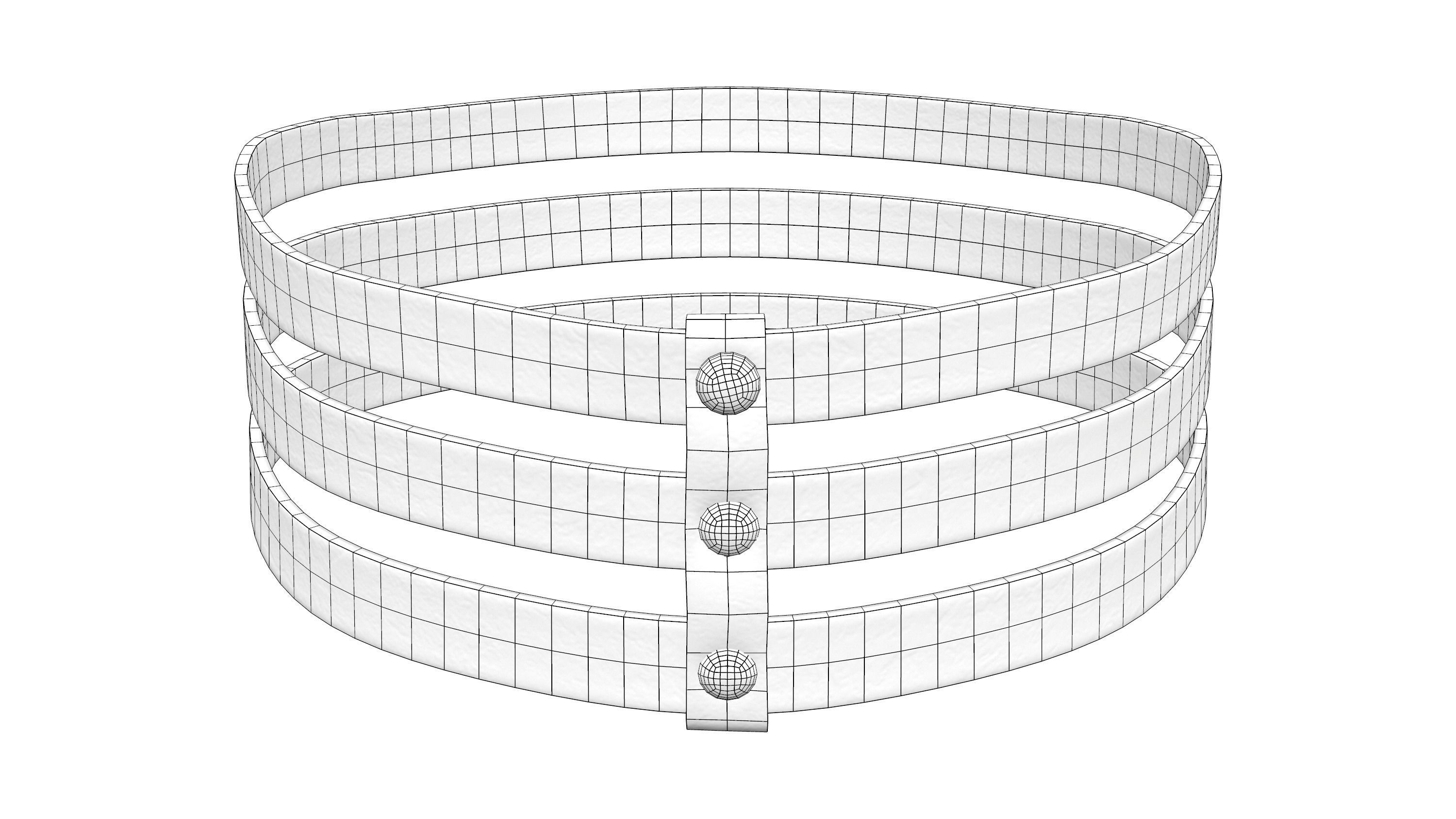 3D model 3 Tier Chocker Necklace VR / AR / low-poly | CGTrader