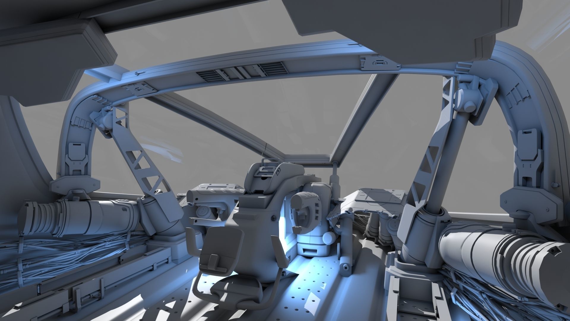 Spaceship Cockpit v2 3D model | CGTrader