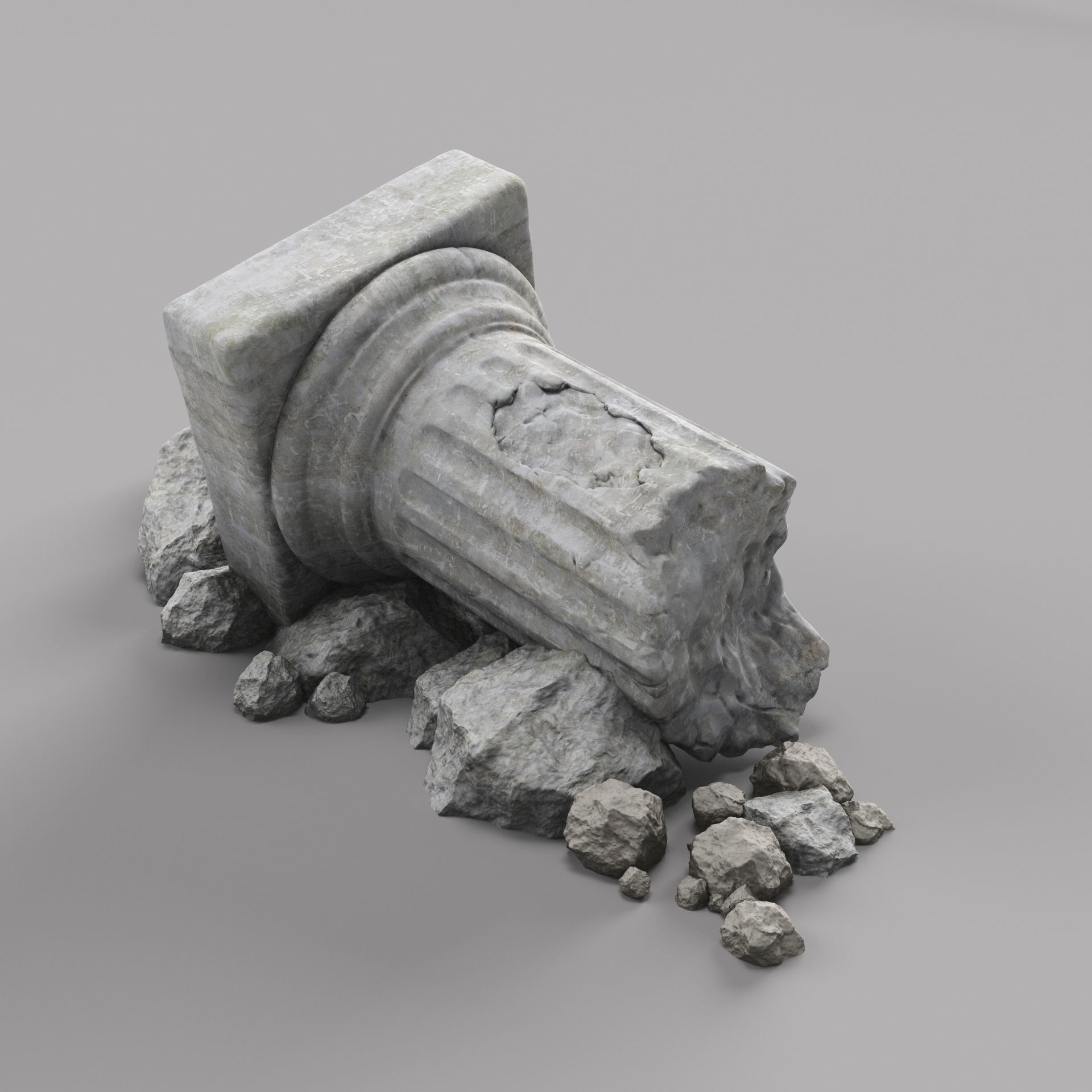 Damaged Pillars 3D model | CGTrader
