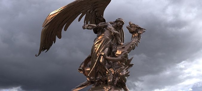 Angel and Demon statue 5 3D model | CGTrader