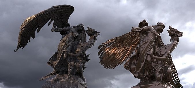 Angel and Demon statue 2 designs 3D model | CGTrader