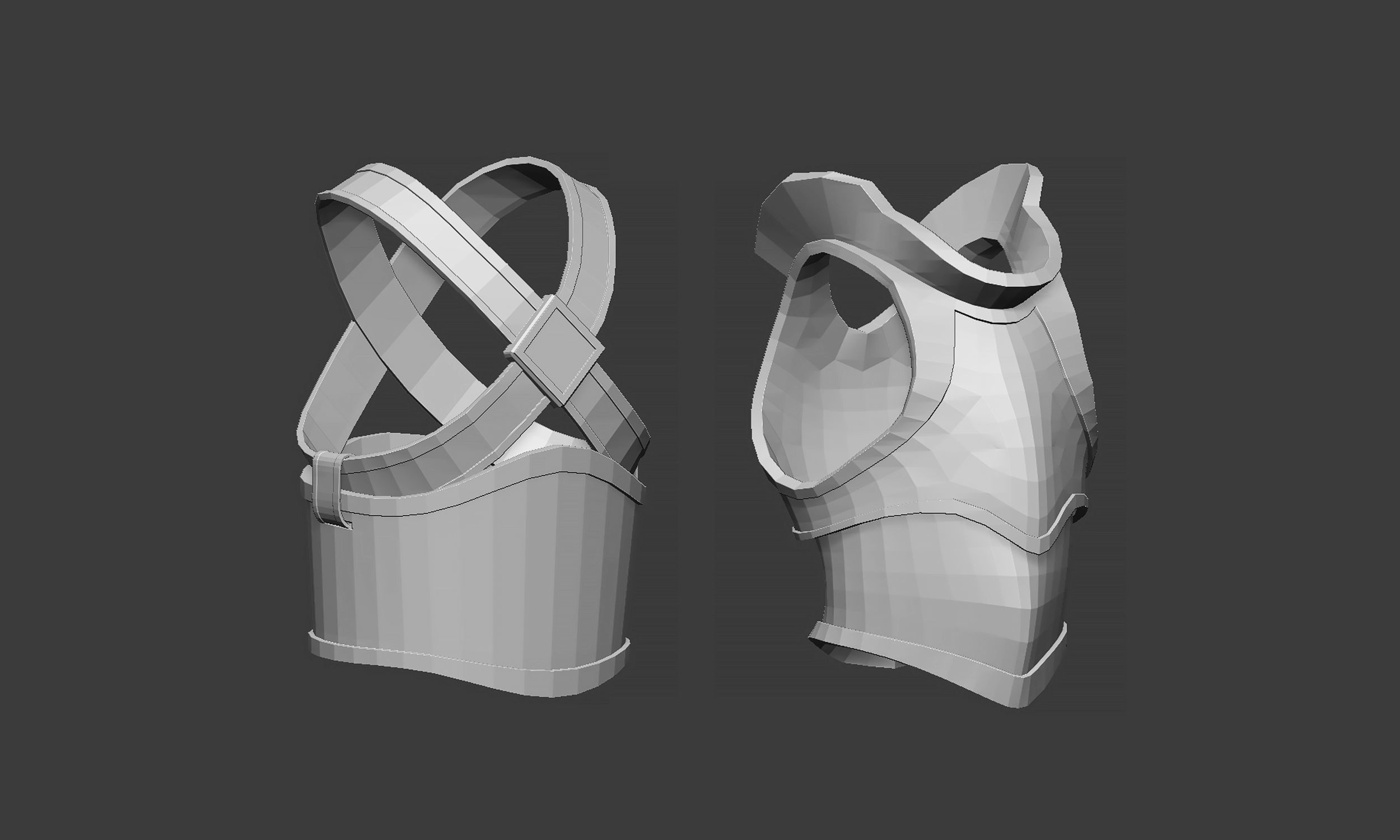 20 Low poly medieval fantasy body armor base mesh IMM brush 3D model ...