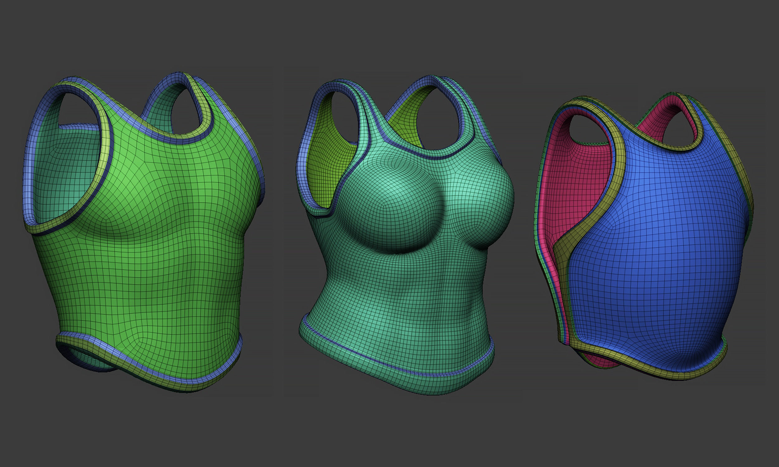 20 Low poly medieval fantasy body armor base mesh IMM brush 3D model ...