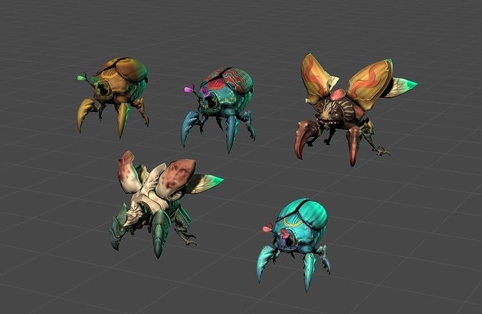3D model Beetle Creature Bug Mutant VR / AR / low-poly | CGTrader