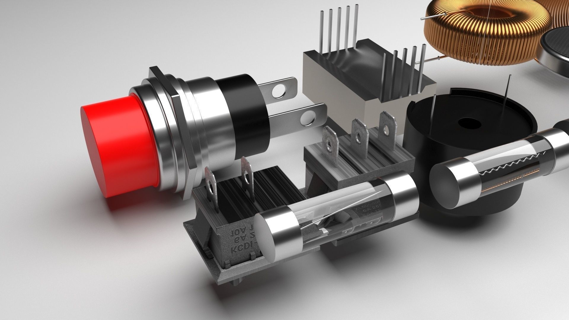 Electronic Components Set 3D model | CGTrader