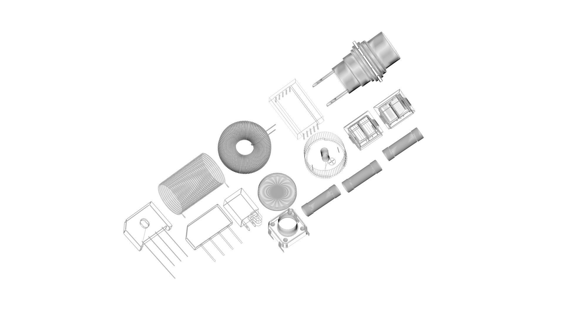 Electronic Components Set 3D model | CGTrader