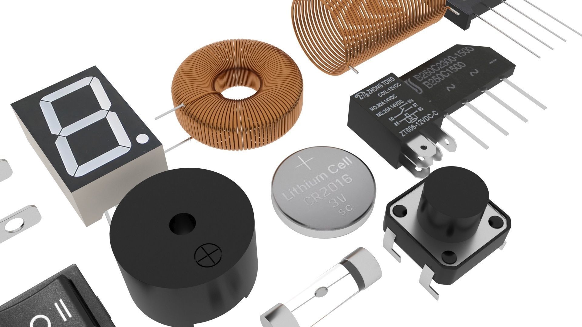 Electronic Components Set 3D model | CGTrader