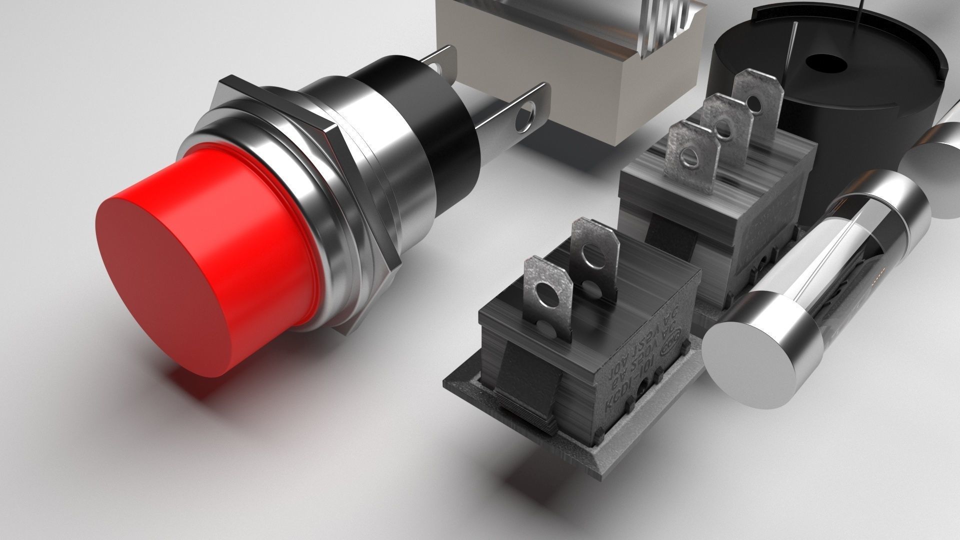 Electronic Components Set 3D model | CGTrader