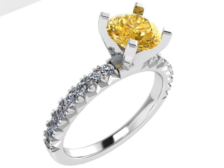 Peg Head Diamond Ring 0535 3D model 3D printable | CGTrader