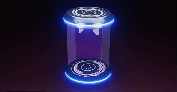 Sci-Fi Glass Cylinder 3D model | CGTrader