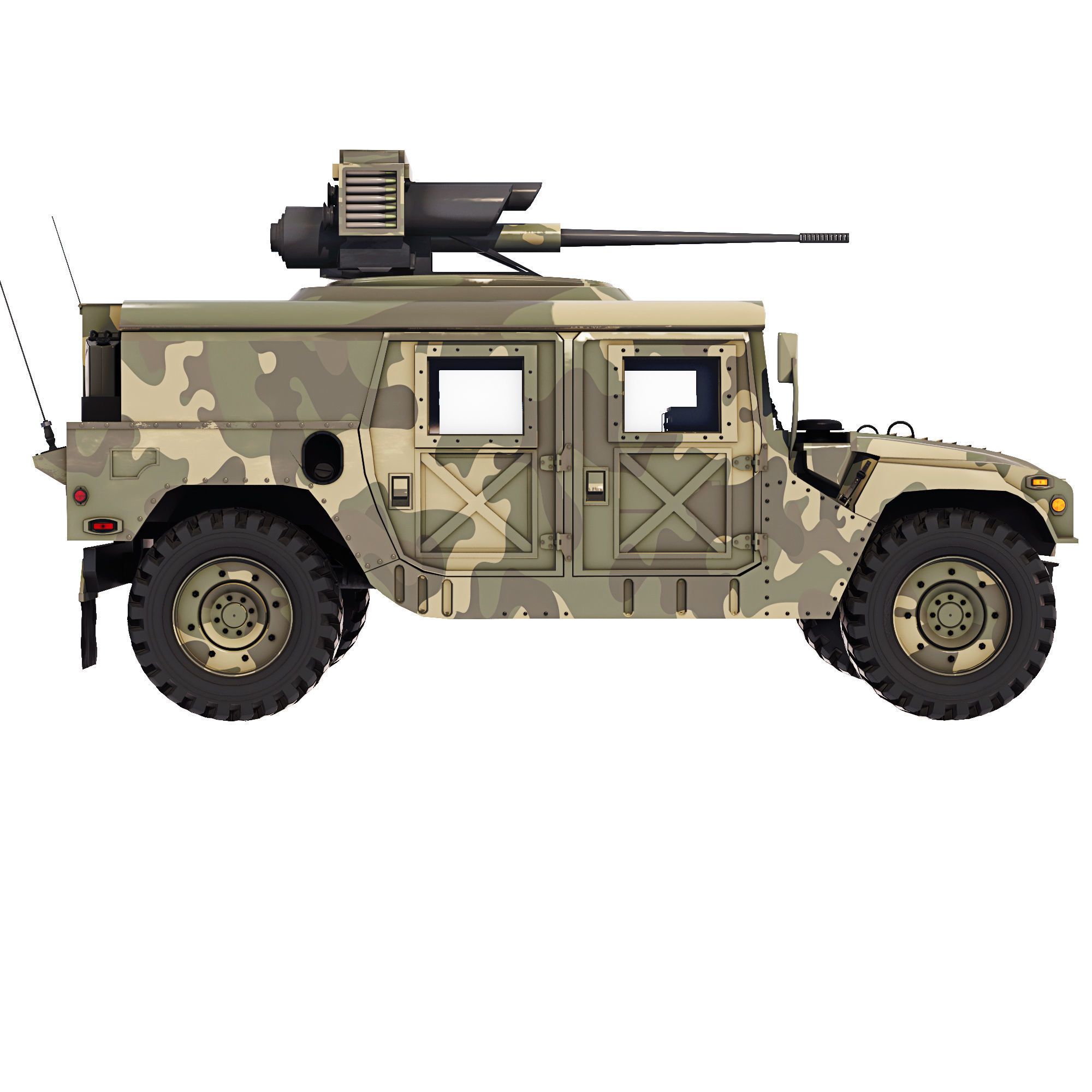Humvee Military M242 Bushmaster 1989 3D model | CGTrader