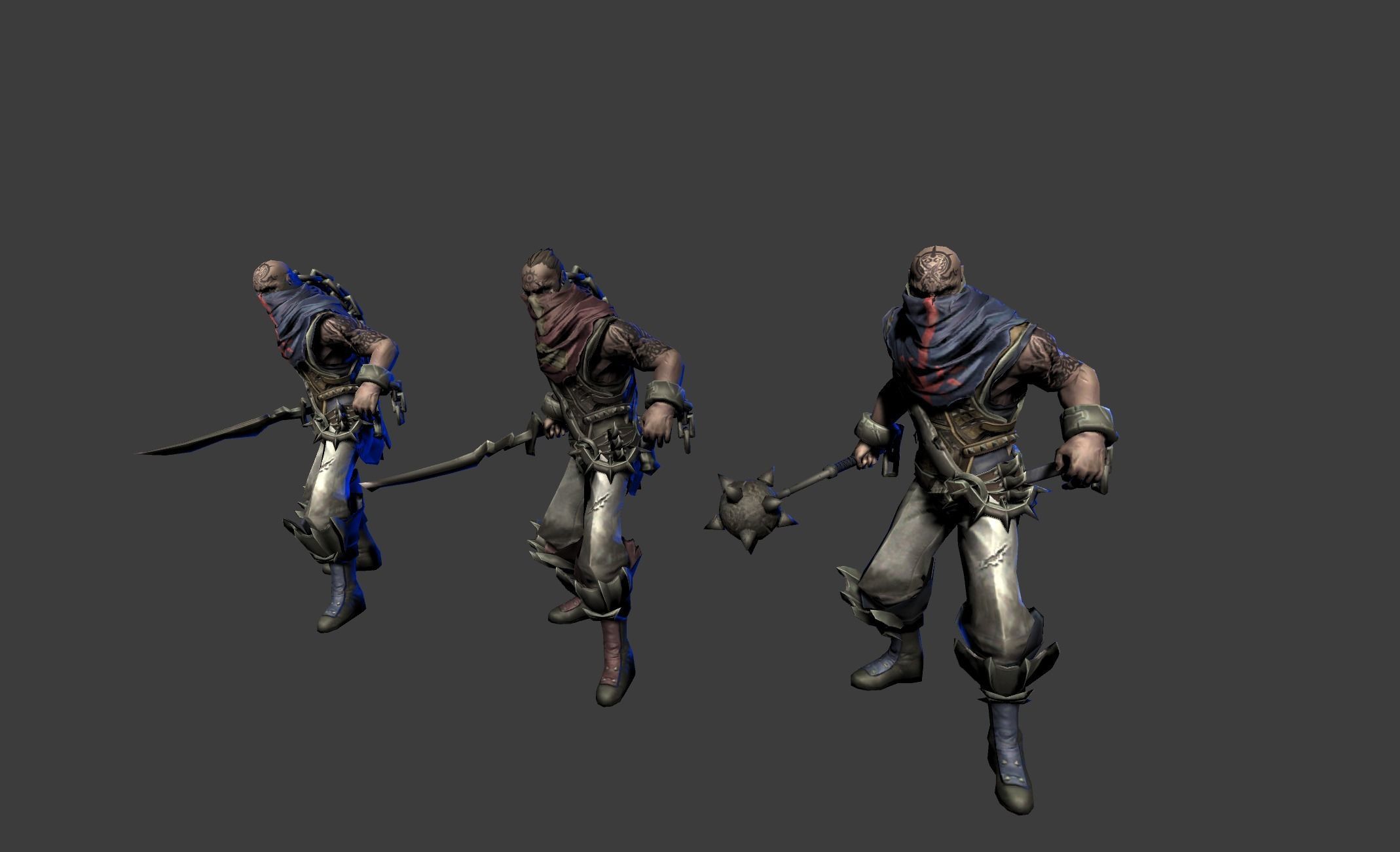 3D model Male Assassin Mutant Dagger VR / AR / low-poly | CGTrader