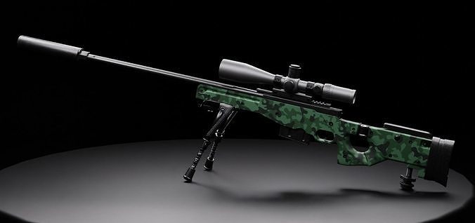 AWM sniper rifle 3D model | CGTrader