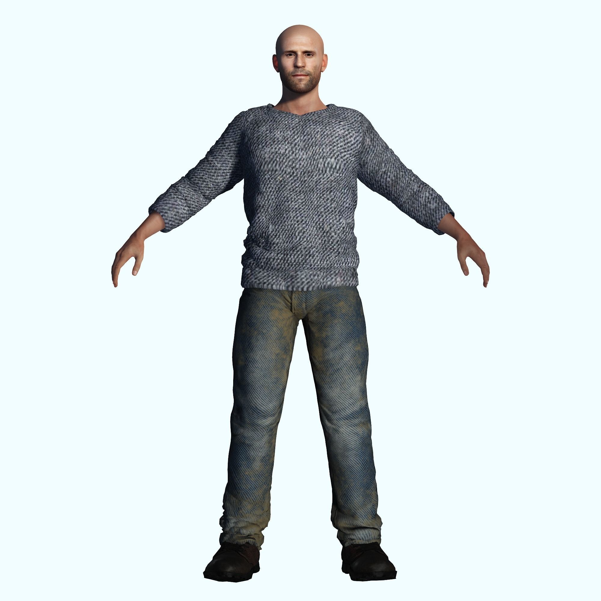 3D model Jason Statham 3D Rigged model ready for animation VR / AR ...