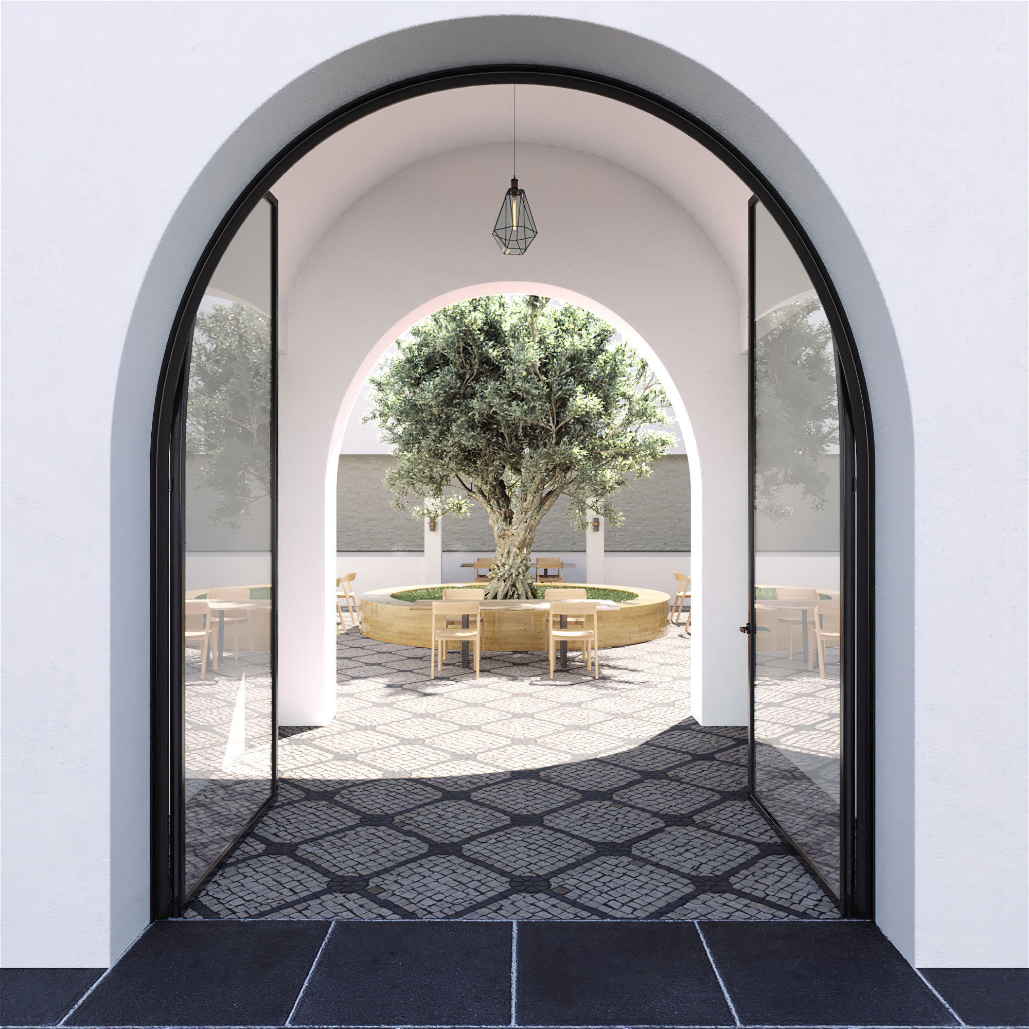 Exterior Scene Olive Tree Pateo 3D model | CGTrader