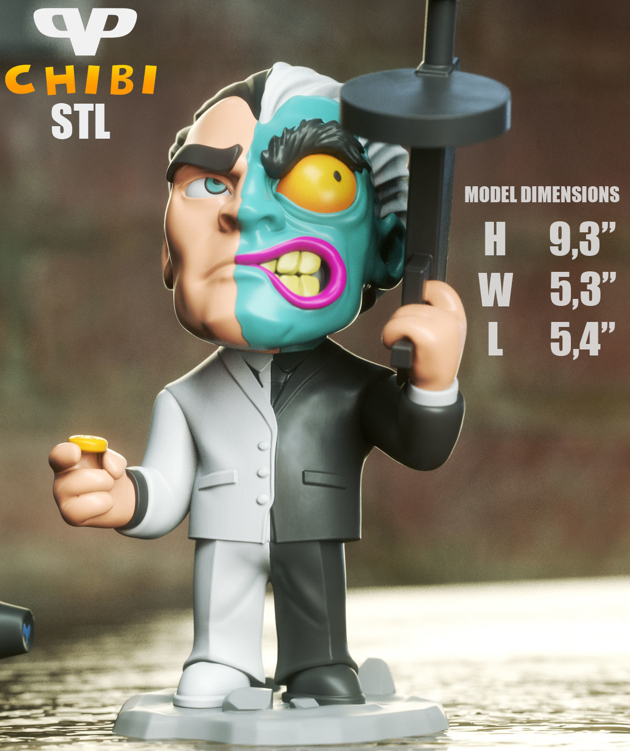 Two Face Chibi STL for 3D Printing ChibiSTL 3DXM 3D model 3D printable ...