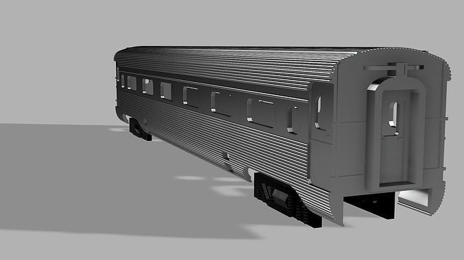 Amtrak Streamliner coach h0 scale 3D model 3D printable | CGTrader