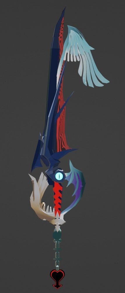 3D model Keyblade sword with wings VR / AR / low-poly | CGTrader