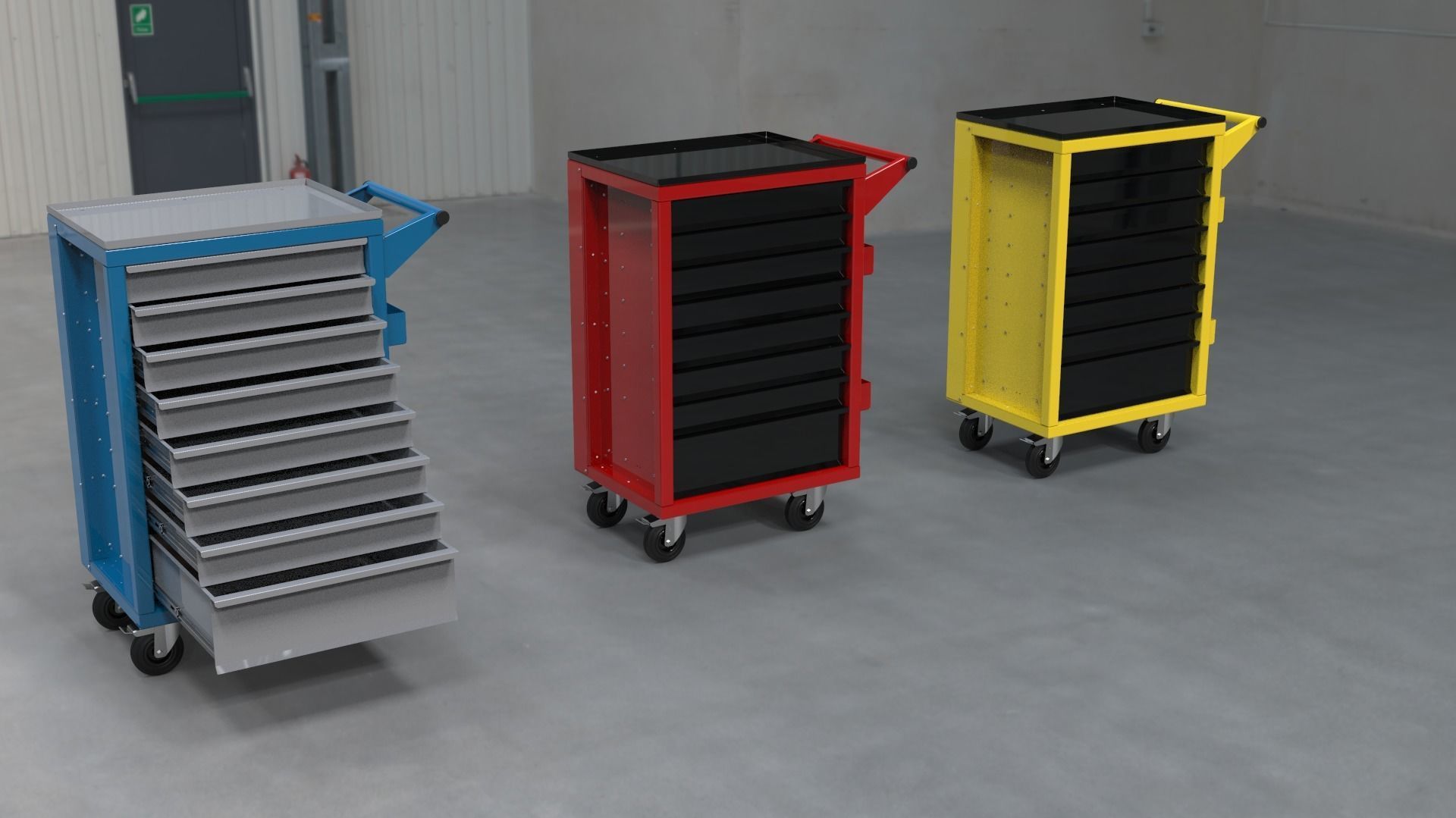 Tool box with 8 drawers - Inventor 3D model | CGTrader