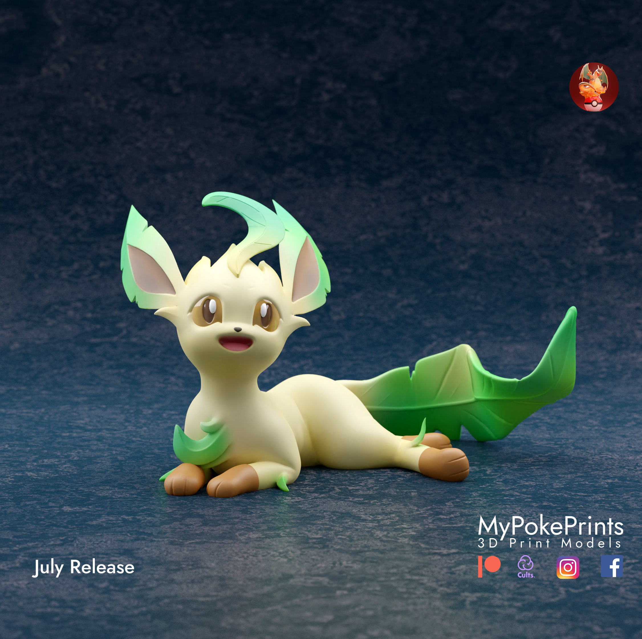 LEAFEON 2 POSES - PRE-SUPPORTED POKEMON 3D model 3D printable | CGTrader