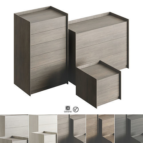 Laskasas Endy Tallboy Chest of Drawers 3D model | CGTrader