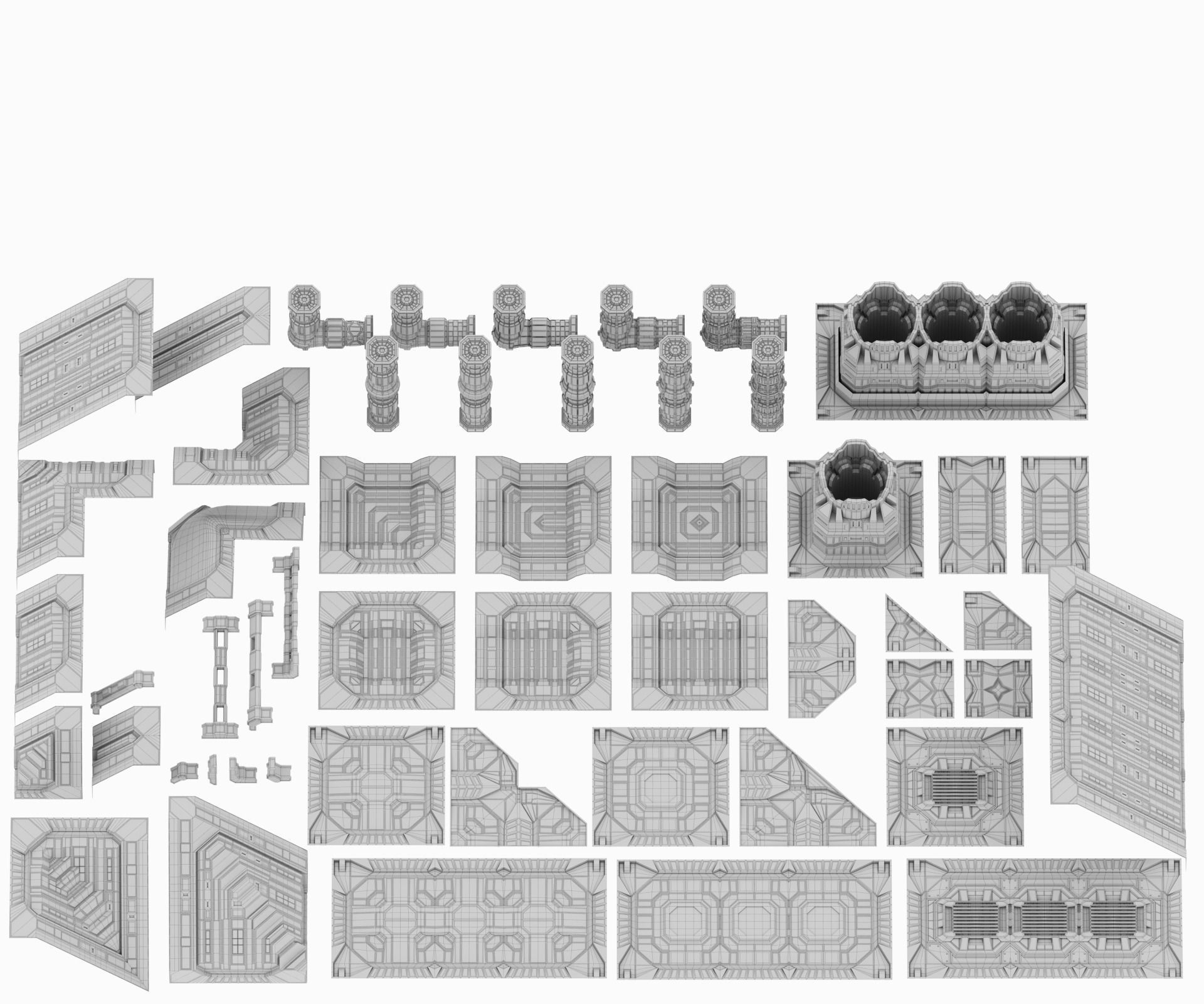 Sci Fi Space Ship Kitbash Constructor 3D model | CGTrader