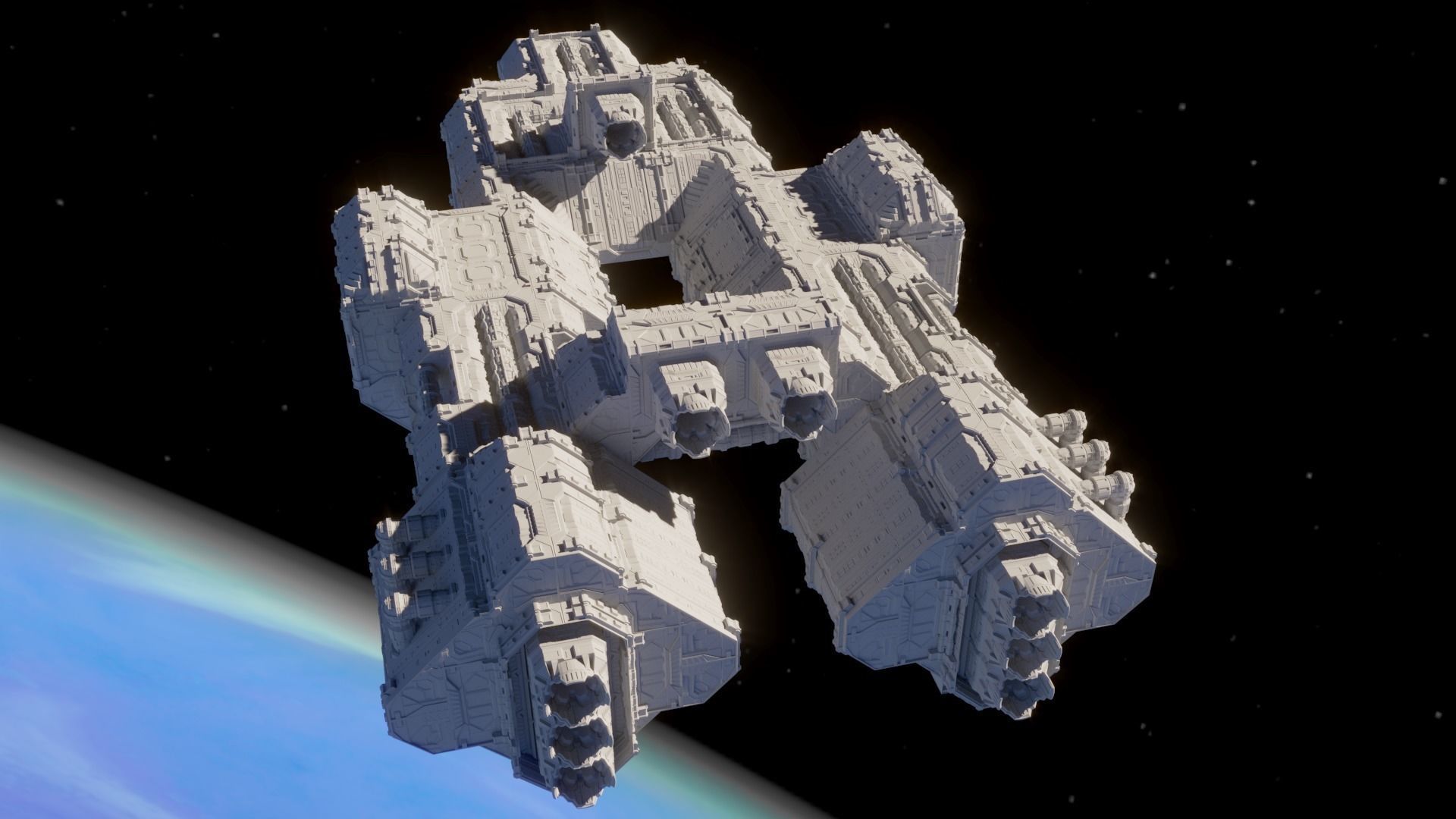 Sci Fi Space Ship Kitbash Constructor 3D model | CGTrader