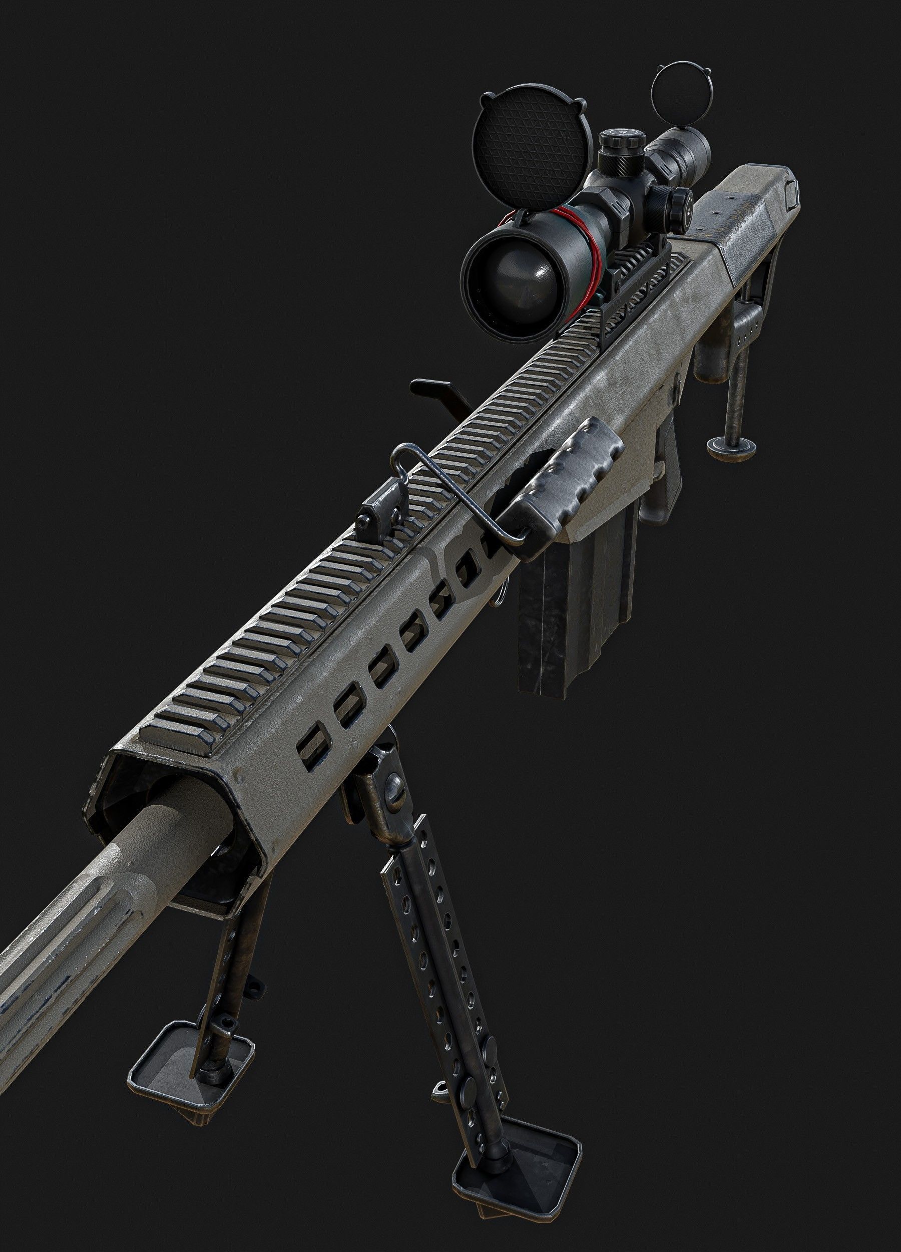 3D model Barrett 50 Cal Sniper Rifle VR / AR / low-poly | CGTrader