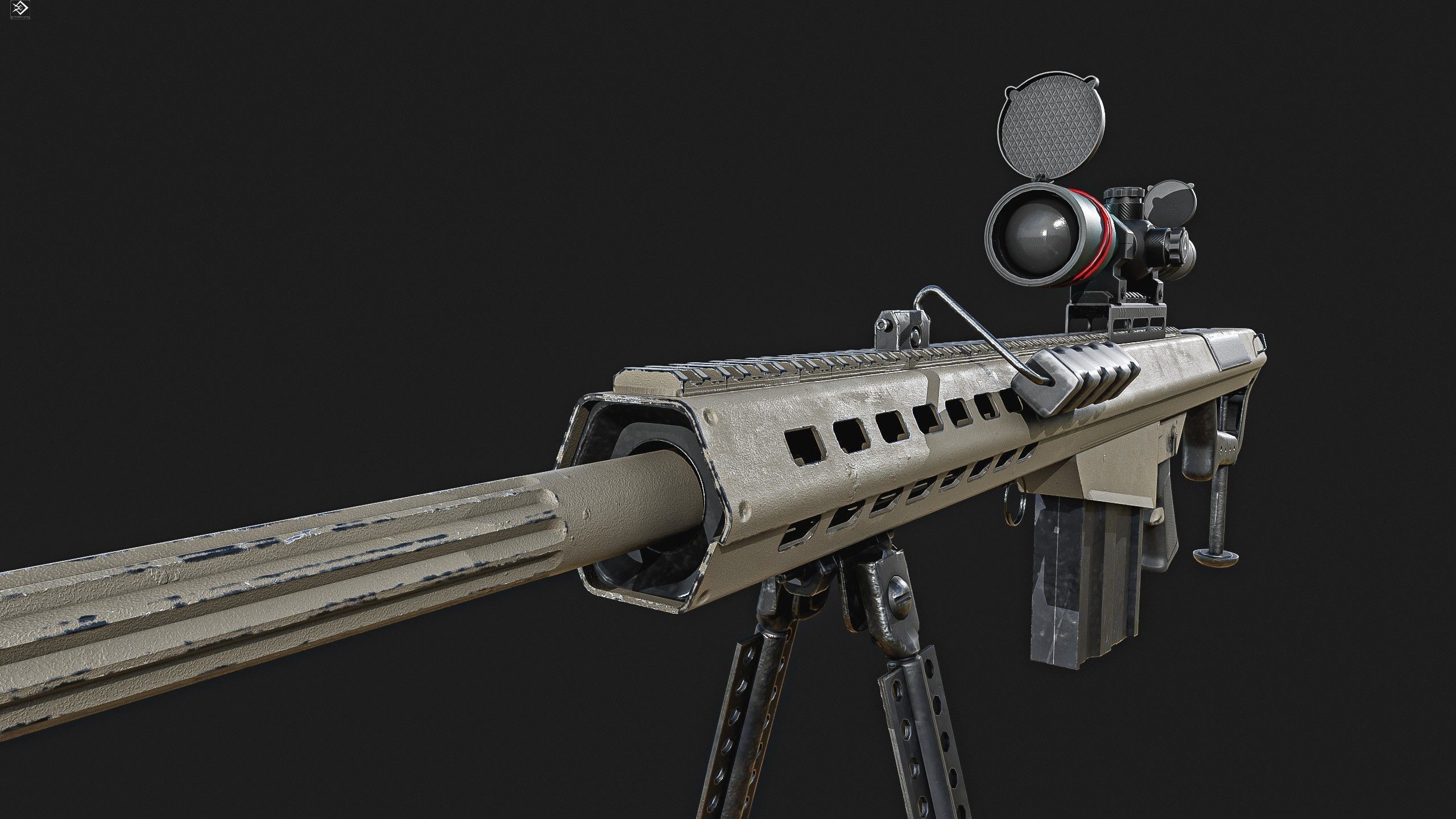 3D model Barrett 50 Cal Sniper Rifle VR / AR / low-poly | CGTrader