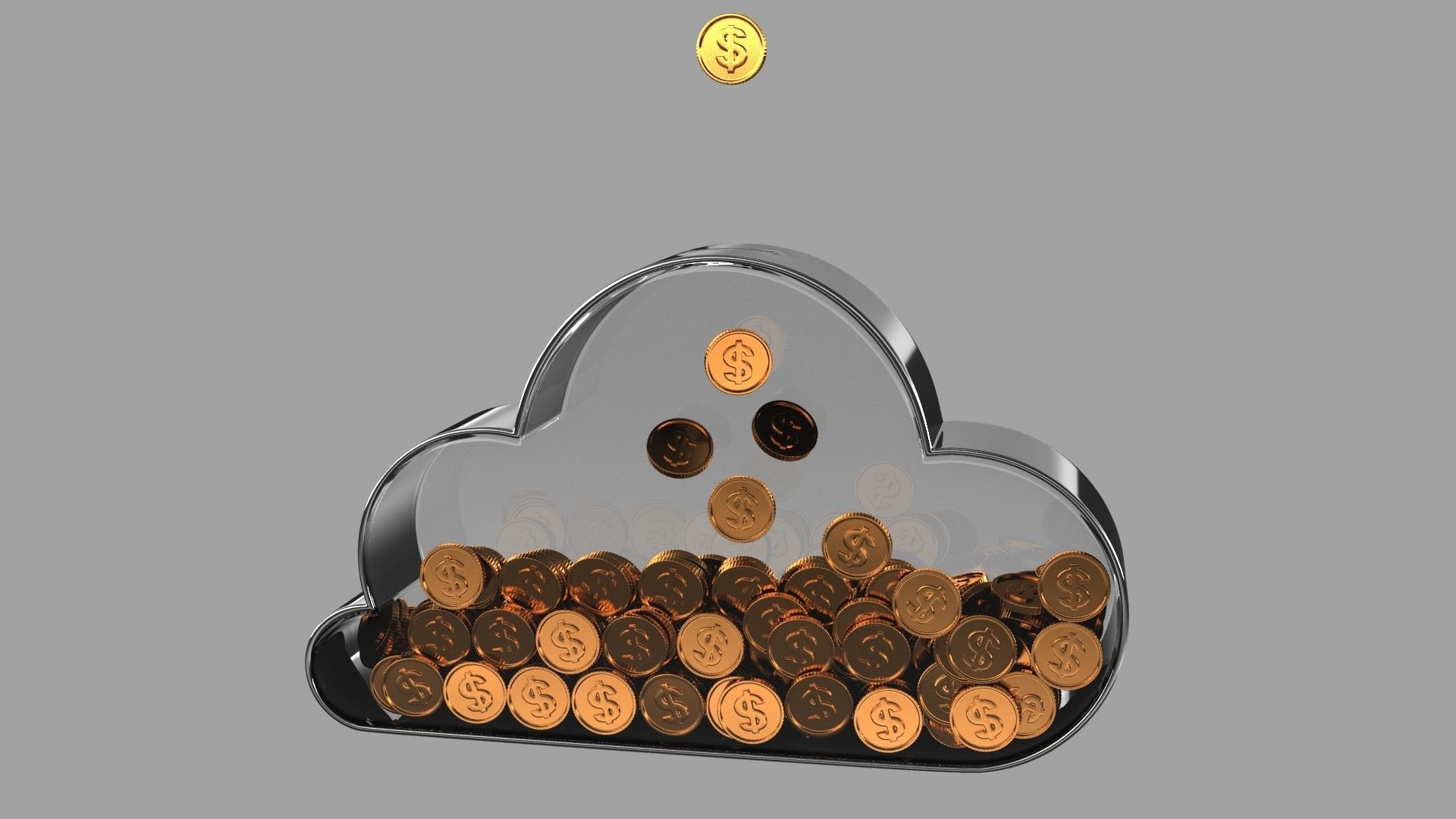 Cloud Coins Bank 3D model | CGTrader