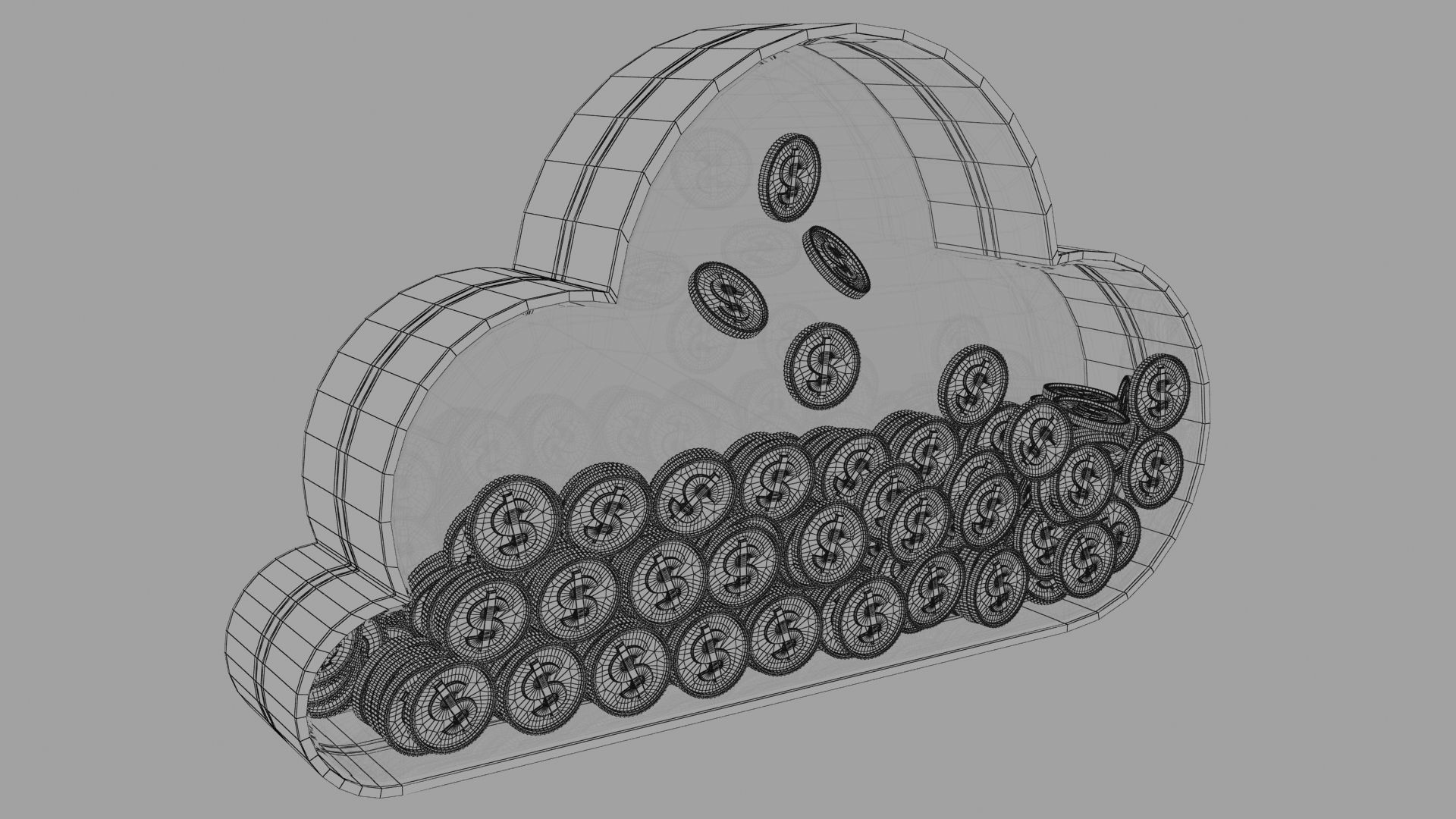Cloud Coins Bank 3D model | CGTrader
