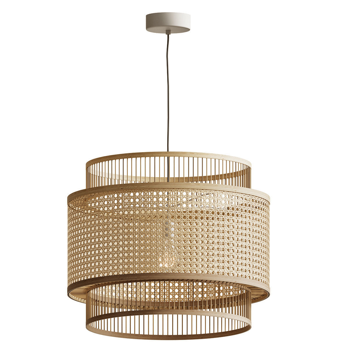 Yen Extra Large Pendant Lamp Shade Natural Bamboo 3D model | CGTrader