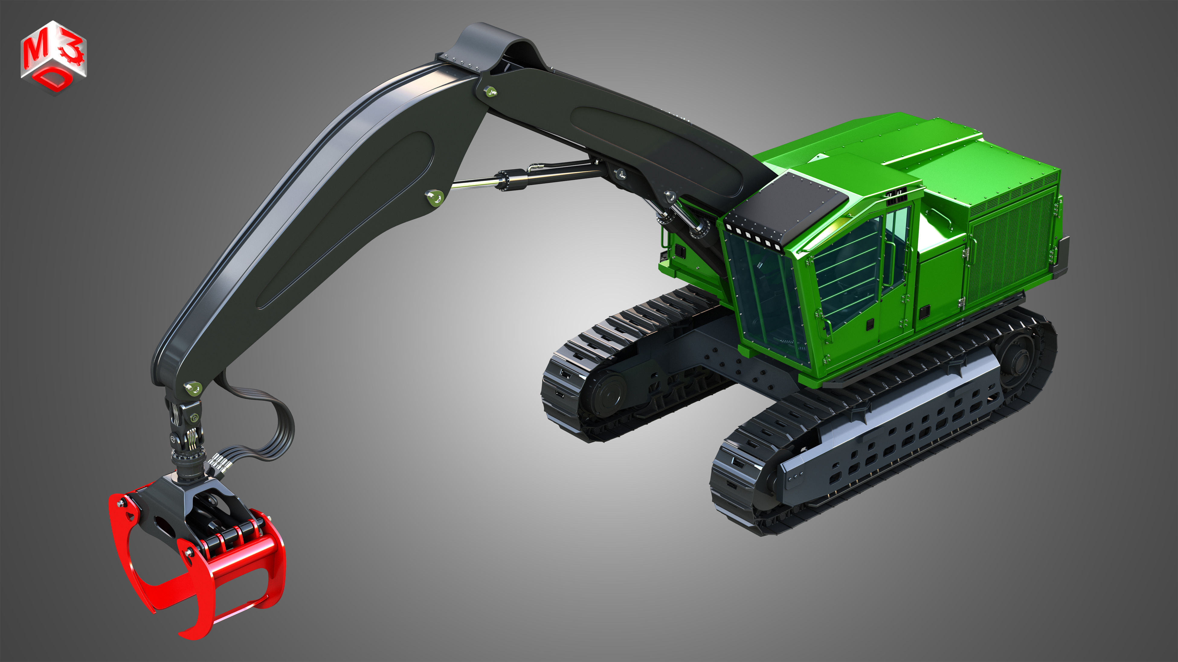 JD - 953MH Tracked Log Loader 3D model | CGTrader