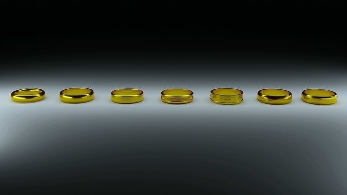 Gold wedding rings free 3D model | CGTrader