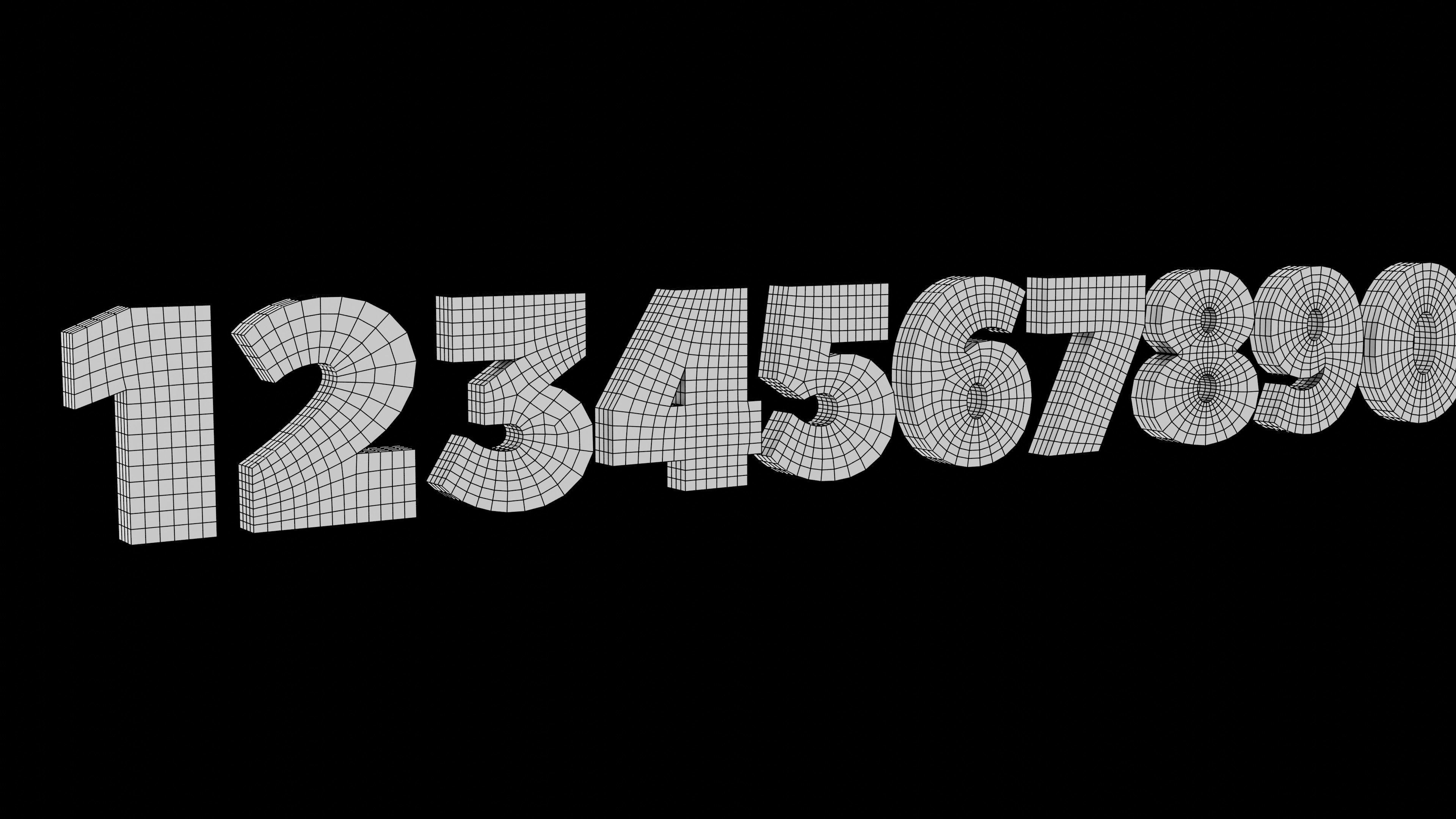 Peace Sans font - quad topology 3D model | CGTrader
