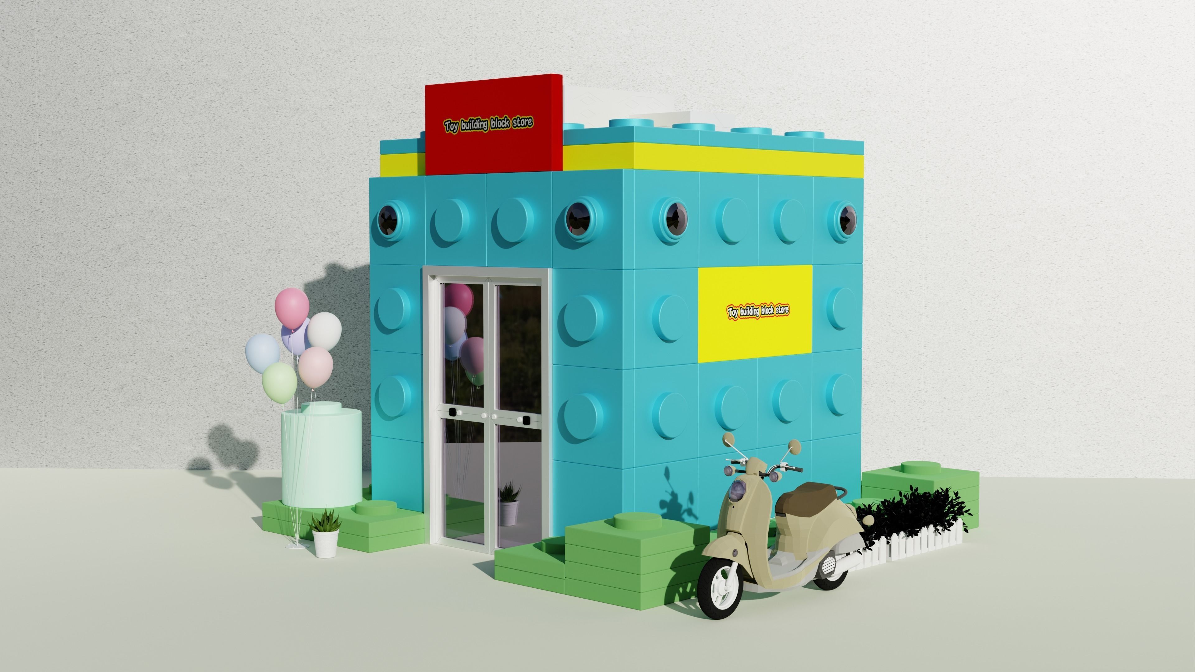 Lego Store lowpoly 3D model | CGTrader