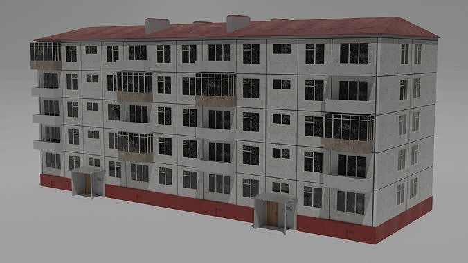 Modular house of the USSR free VR / AR / low-poly 3D model | CGTrader
