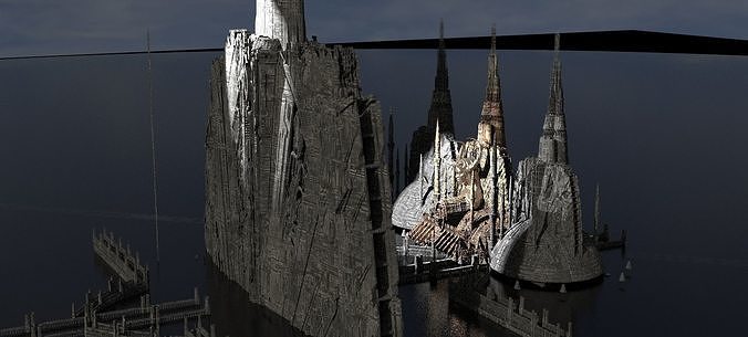 Alien Holy Temples Kit bash 4 3D model | CGTrader